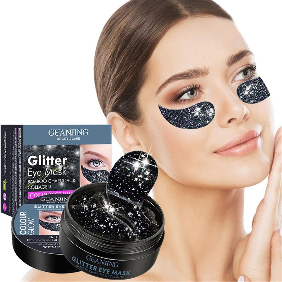 PARCHE DE OJOS CON GLITTER DE COLÁGENO Y CARBÓN DE BAMBÚ 60 PCS - GUANJING - Gisele Stephanie S.R.L