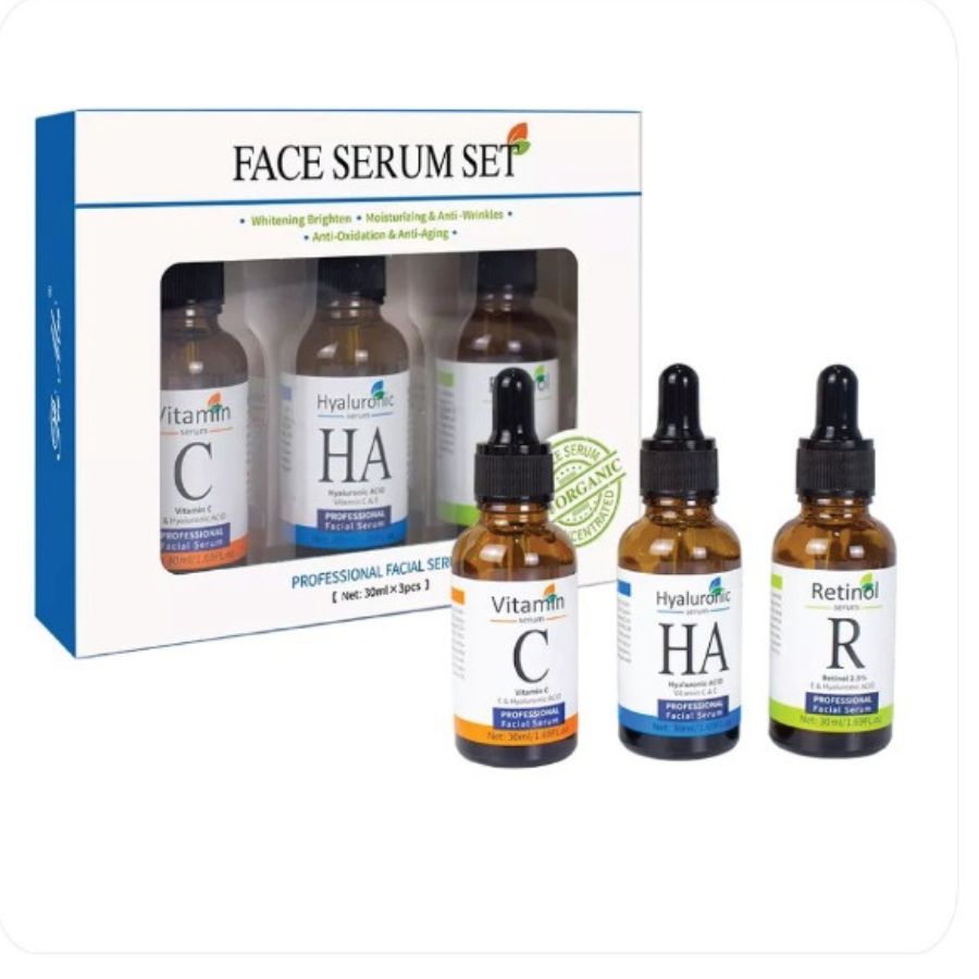 SET DE SERUM FACIAL DE VITAMINA C + ÁCIDO HIALURONICO+RETINOL - PEI MEI - Gisele Stephanie S.R.L